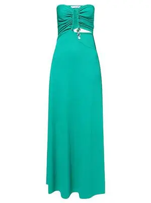 Christopher Esber Droplet Crystal Strapless Maxi Dress - Malachite