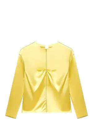 Marni Long Sleeve Satin Top With Contrast Stitching - 00y50