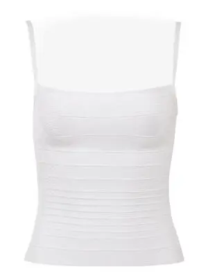House Of Cb The Body Bandage Stretch-woven Top - White