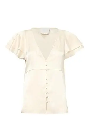 Citizens Of Humanity Lola Lace-trim Satin Top - Cream