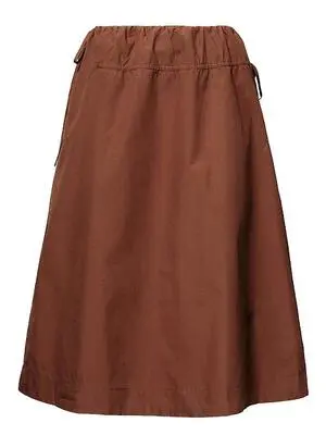 DAMSON MADDER Cotton Midi Skirt With Adjustable Waist - Choc