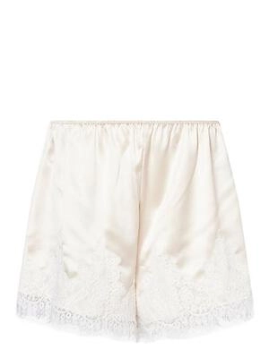 Dissh Selene Lace-trim Satin Shorts - Oyster
