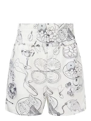 Jacquemus Printed Woven Shorts - Off-white/bla