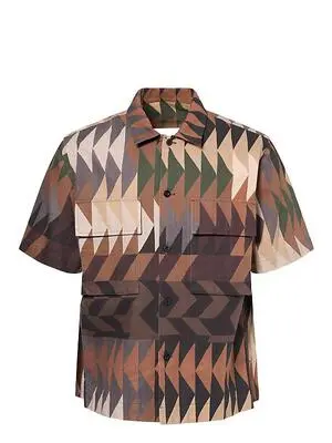 Sacai X A.p.c Quilts Cotton Shirt - Brown Multi