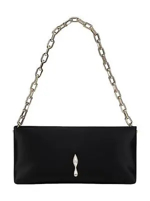 CHRISTIAN LOUBOUTIN Maykimay Satin Clutch Bag - Black