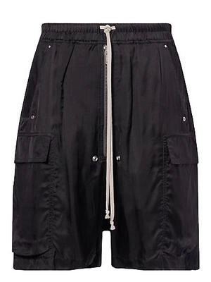 Rick Owens Cargobela Satin Shorts - Black