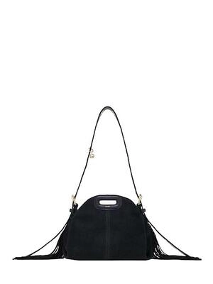 Maje Miss M Mini Suede Shoulder Bag - Black
