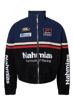 NAHMIAS Racing Stripes Leather Jacket - Black Multi
