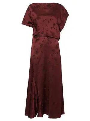 Erdem Floral Jacquard Satin Midi Dress - Bordeaux