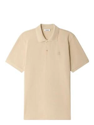 Sandro Branded Short-sleeved Cotton-piqué Polo Shirt - Beige