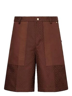 Casablanca Monogram Print Patch Pocket Cargo Shorts - Brown