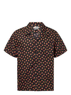 JW Anderson Camp-collar Short-sleeve Cotton Shirt - Black Red
