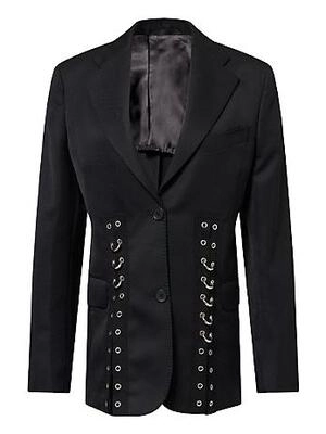 Simone Rocha Grommet Ring-embellished Wool-blend Jacket - Black