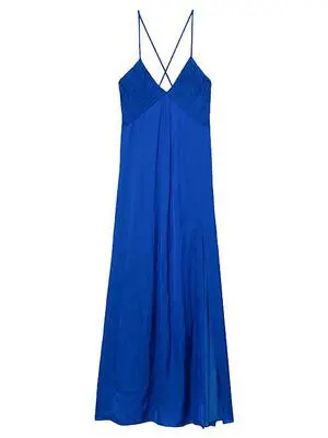 Zadig&Voltaire Rayonne Split-hem Satin Maxi Dress - Electric
