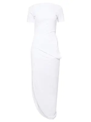 Jacquemus Asymmetric Midi Dress - White
