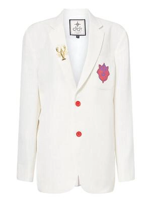 ARAM Single-breasted Tweed Blazer - Cream