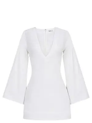 House Of Cb Isha A-line Stretch-cotton Mini Dress - White