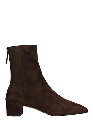 AQUAZZURA Saint Honore 35 Suede Ankle Boots - Brown