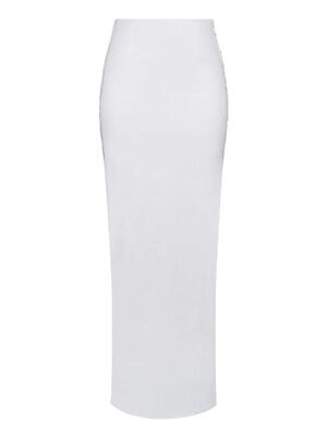 House Of Cb Slim-fit Stretch-cotton Maxi Skirt - White