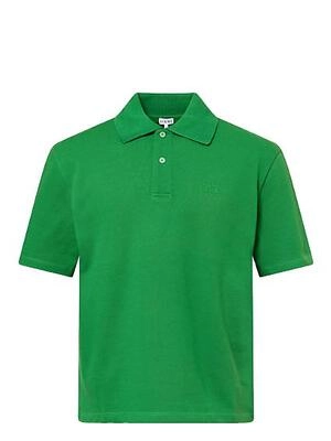 Loewe Anagram-embroidered Cotton Polo Shirt - Green