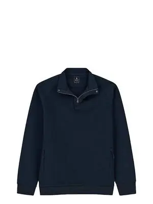 Boggi Milano Half-zip Stretch-cotton Sweatshirt - Navy Blue