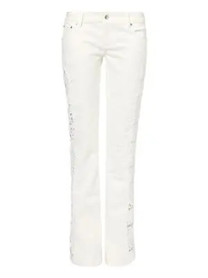 JADED LONDON Cooper Lace-trim Denim Jeans - White