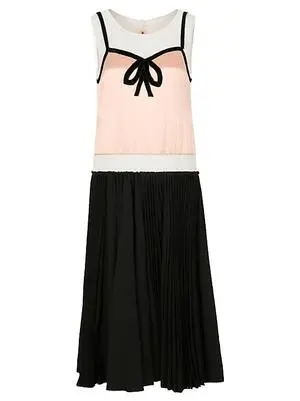 Marni Colour-block Bow Satin Midi Dress - 00n99