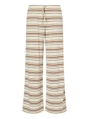 THE COUTURE CLUB Striped Wide-leg Jogging Bottoms - Beige