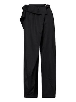 JW Anderson Fold-over Wool Trousers - Black