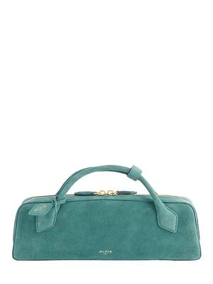 Alaïa Le Teckel Suede Clutch Bag - Vert De Gris