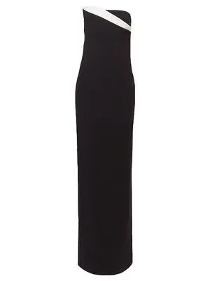 Roland Mouret Strapless Drape Crepe Gown - Black