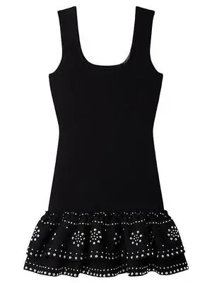 Sandro Studded Knitted Mini Dress - Black