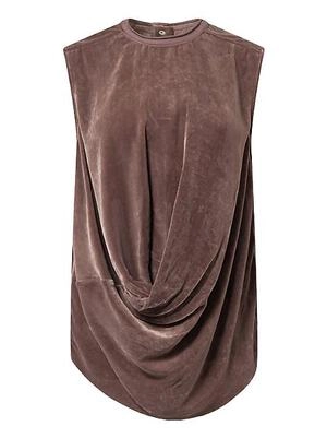 Rick Owens Sleeveless Draped Velvet Top - Grape
