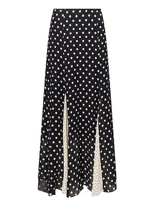 REFORMATION Sally Polka-dot Georgette Maxi Skirt - Dot Mix