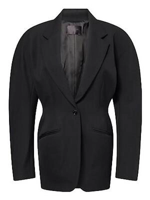 MUGLER Hourglass Tailored Wool Jacket - Black