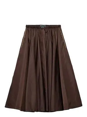 Prada Gathered Re-nylon Midi Skirt - Brown