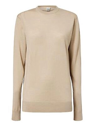 TOTEME Crew Neck Fine Knit Wool-silk Top - Fawn