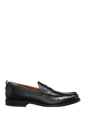 Hugo Leather Loafers With Pull Tab - Black