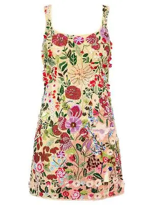 LA FUORI Botanical Symphony Sequinned Mini Dress - Multi