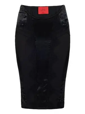 DILARA FINDIKOGLU Dilara Findikoglu "Behind The Window" Stretch-Satin And Mesh Knee-Length Skirt