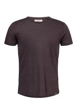 Orlebar Brown Brand-tab Short-sleeve Linen T-shirt - Espresso