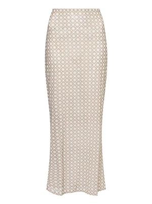 Monday Swimwear Fontelina Patterned Stretch-woven Maxi Skirt - Tile Geo