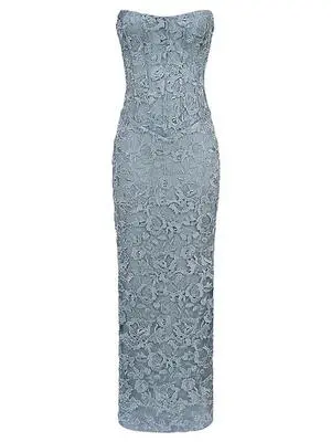 House Of Cb House Of CB Anisa Hand Beaded Strapless Maxi Dress Jade