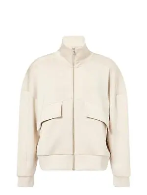 NOW YOU LIVE Oakland Zip-through Stretch-modal-blend Sweatshirt - Barley