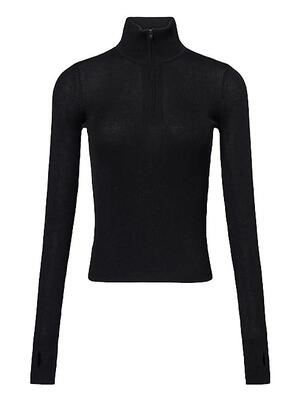 THE FRANKIE SHOP Sade Zipped Wool-blend Jumper - Black