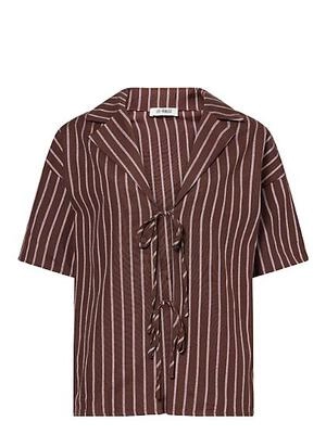 4TH & RECKLESS 4th & Reckless Lara Striped Cotton-Blend Shirt