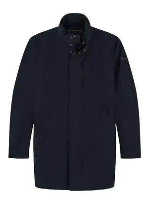 Boggi Milano B-tech Hooded Woven Car Coat - Navy Blue
