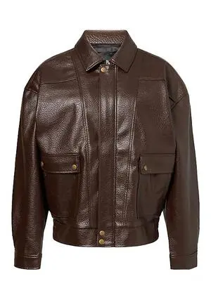 Paige Ashland Faux Leather Jacket - Dark Brown