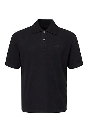 Loewe Anagram-embroidered Cotton Polo Shirt - Black