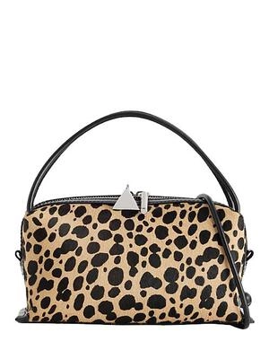 VERAFIED Verafied Café Mini Cheetah Print Calf-Hair Shoulder Bag